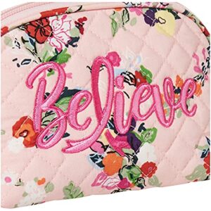 Vera Bradley Women's Cotton Clamshell Cosmetic Makeup Organizer Bag, Cozy Plaid, One Size