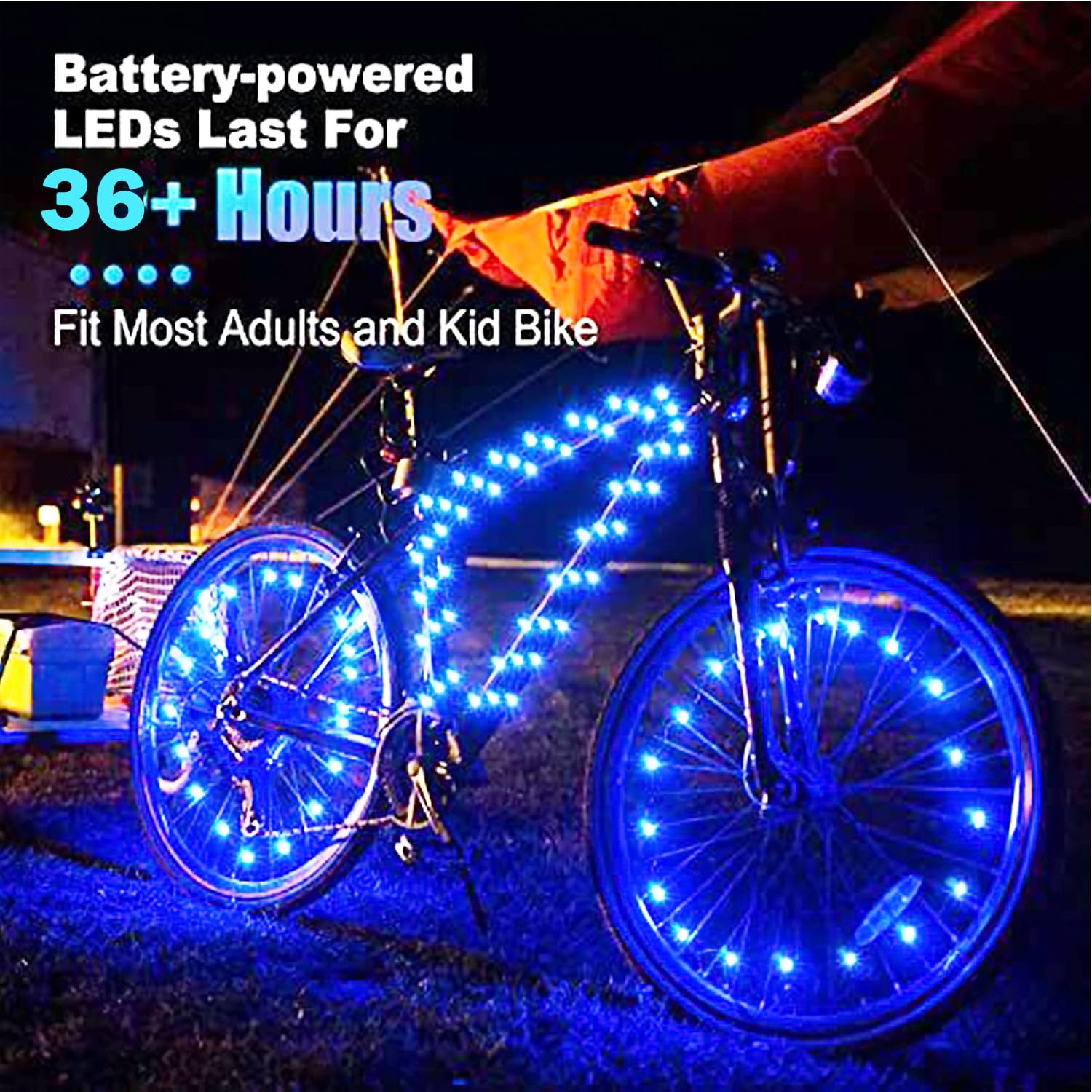 KIRIKIT Bike Frame Light, 9 Color in 1 Bike Wheel Spoke Light for Kids-Super Bright Waterproof Night Riding LED Bicycle Accessories with Batteries for Adult and Kid