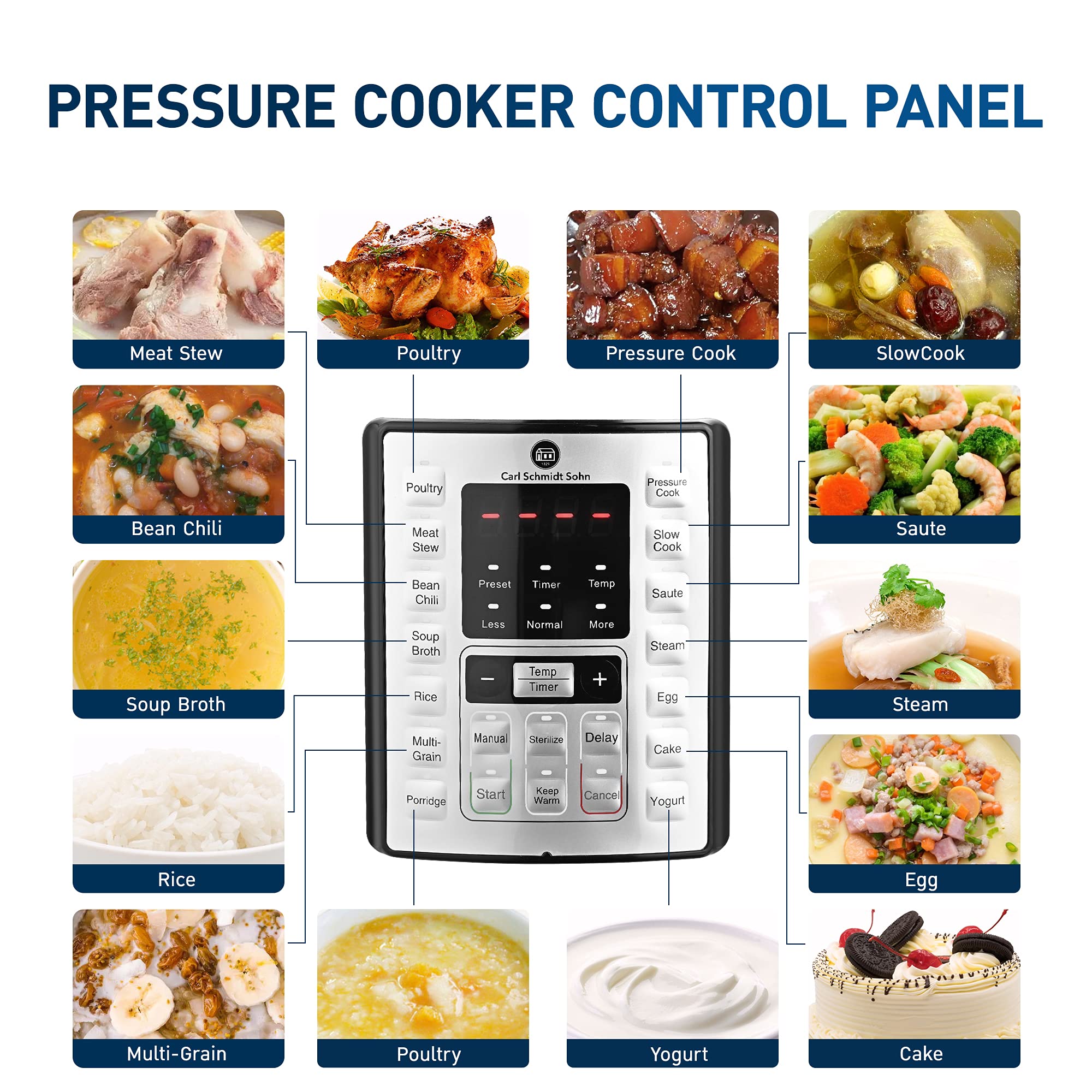 6.5Qt Pressure Cooker and Air Fryer Combos, 21-in-1 Programmable Pressure Pot with Detachable Pressure & Crisp Lid, LED Digital Touchscreen, 3Qt Air Fry Basket,Free Recipe Book, 1500W