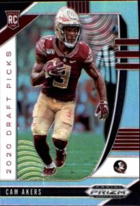 2020 panini prizm draft prizms silver #121 cam akers draft picks florida state seminoles rc rookie football trading card