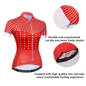 PSPORT Women's Cycling Jersey Short Sleeve Bike Shirts Reflective