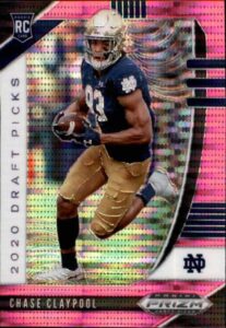 2020 panini prizm draft prizms pink pulsar #124 chase claypool draft picks notre dame fighting irish rc rookie football trading card