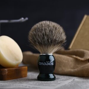 Faux Badger Shaving Brush Set with Black Holder Stand Travel Case Tube Anbbas 3IN1 Unique Wooden Handle Foam Brush Shaving Kit for Men Wet Shave