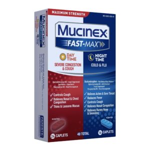 Mucinex Maximum Strength Fast-Max Caplets, Cold & Flu Multi Symptom Relief Caplets, 40 Count