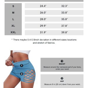 Aurgelmir Women's Workout Yaga Shorts High Waist Tummy Control Criss Cross Athletic Sports Booty Short Leggings Black