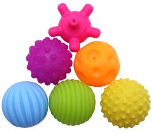 fivoendar 6 pack sensory balls for kids, massage soft & textured balls baby hands squeeze balls set develop kid's tactile senses toys for touch hand ball