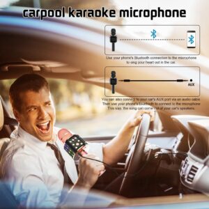 weird tails Bluetooth Karaoke Wireless Microphone with Dual Sing, LED Lights, Portable Handheld Mic Speaker Machine for iPhone/Android/PC/Outdoor/Birthday/Party (Gray)