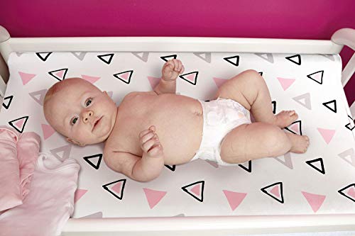 Jersey Knit Ultra Soft Change Pad Cover Set-Cradle Sheet Change Table Sheets for Girls,Fit 32"/34"x 16" Pad, Comfortable Cozy 2 Pack, Unicorn Pink