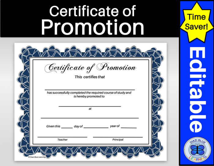 Certificate of Promotion Navy Rosette