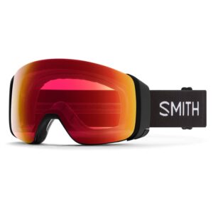 smith optics 4d mag unisex snow winter goggle - black, chromapop photochromic red mirror