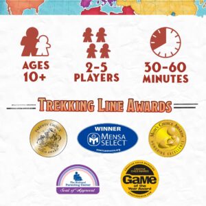 Trekking The World - The Award-Winning Board Game for Family Night | Explore The Wonders of The World | Perfect for Kids & Adults | Ages 10 and Up