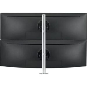 atdec dual stack heavy monitor desk mount - flat and curved up to 49in - vesa 75x75, 100x100