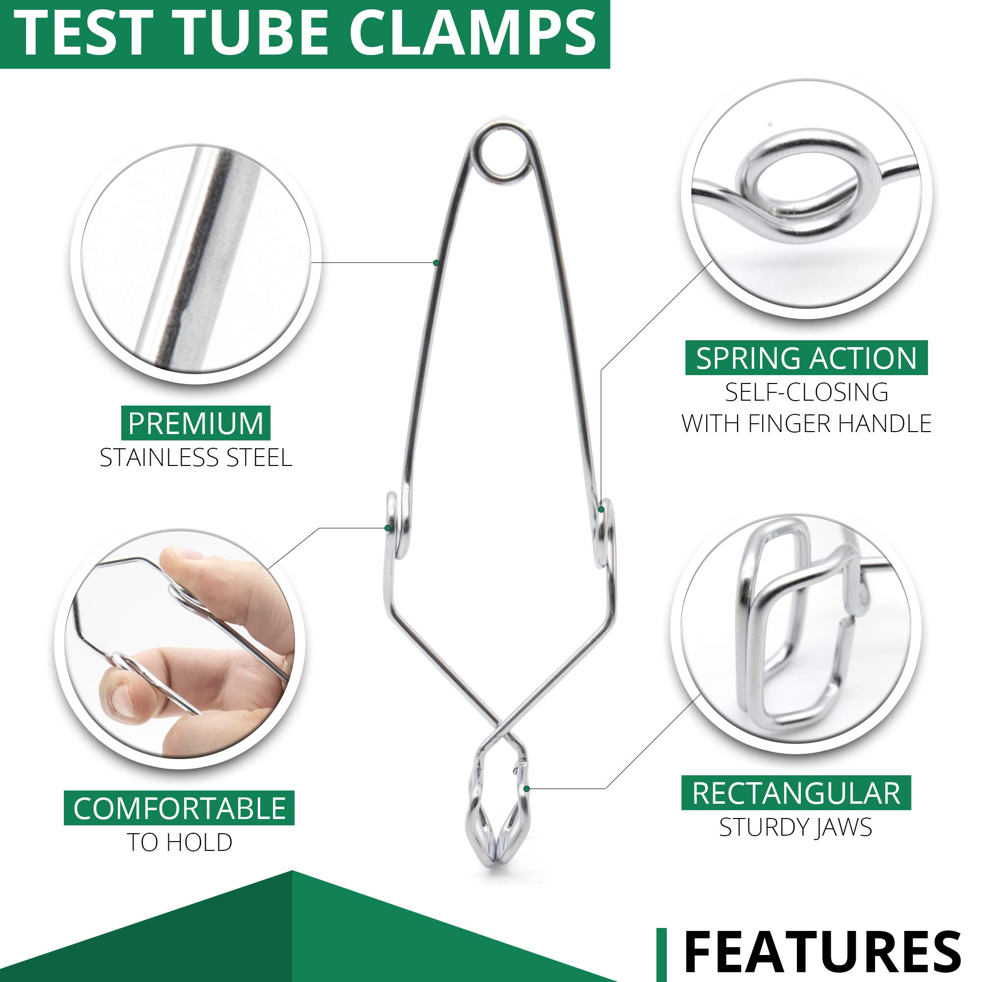 Scientific Labwares Essential Lab Tools Starter Pack - Crucible Beaker Tongs Lab Spatula Scoop Spoon Test Tube Clamps Sterilizer Forceps Tweezers - Premium Quality