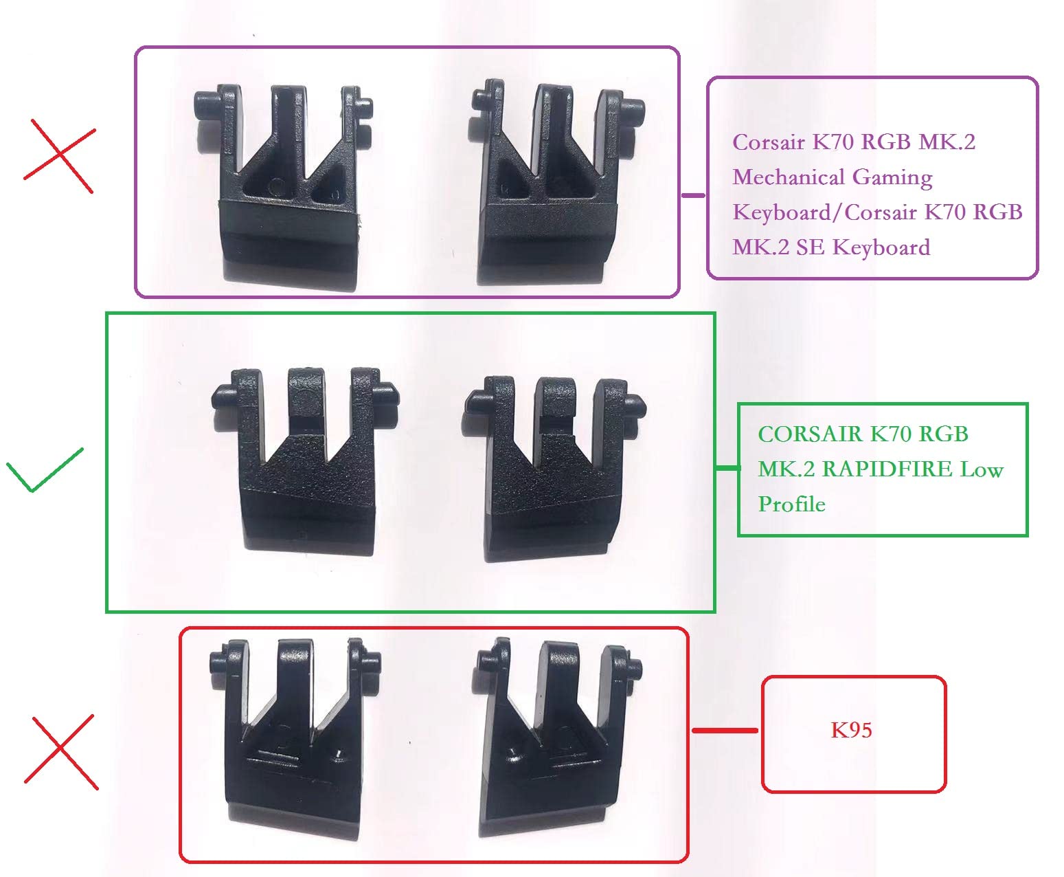 Keyboard Stand Feet Replacement Tilt Leg for Corsair K70 RGB MK.2 RAPIDFIRE Low Profile