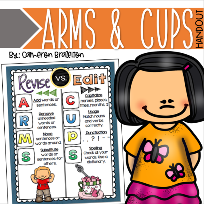 Arms and Cups Editing and Revising Writing Handouts