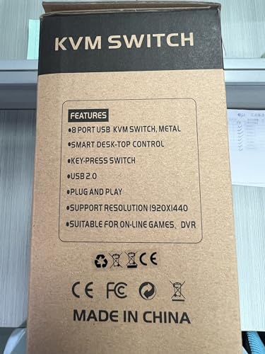 MT-VIKI KVM Switch 8 Port, 8X1 Rackmount KVM Switch VGA, Included 8 2-in-1 KVM Cables & Wire-Desktop Selector, Fit 1U 19'' Rack