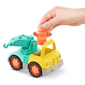 Battat- Wonder Wheels- Set Of 3 Mini Toy Trucks For Kids, Toddlers – Dump Truck, Cement Truck, Tow Truck – Recyclable Materials- Mini Toy Characters- Construction- 1 year +