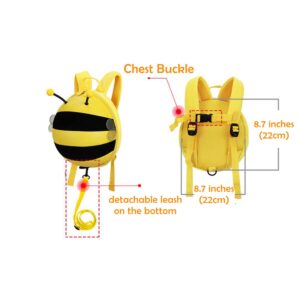 Baby Backpack with Leash for Toddler,Small Bee Backpack for kids,Anti Lost Bag