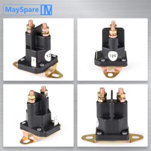 MaySpare Starter Solenoid For Husqvarna 539101714 Trombetta 854-1221-210 Bobcat John Deere Snapper MTD & Universal Applications 3 Terminal 12VDC