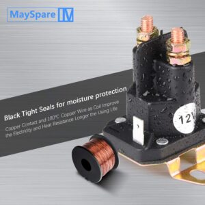 MaySpare Starter Solenoid For Husqvarna 539101714 Trombetta 854-1221-210 Bobcat John Deere Snapper MTD & Universal Applications 3 Terminal 12VDC