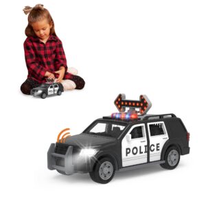 driven by battat – micro 1/124 scale – police car toy suv – toy vehicle with lights and sound – rescue car toy for boys & girls & toddlers age 3+