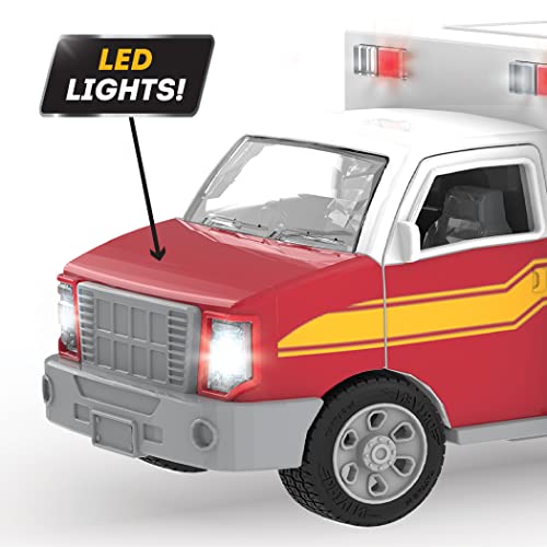 Driven by Battat – Micro Ambulance – Toy Truck with Lights and Sound – Rescue Trucks and Toys for Kids Aged 3 and Up, WH1126Z