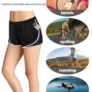 Fulbelle Yoga Shorts for Women,Teen Girls Casual Summer Jersey Athletic Hiking Running Workout Gym Inner Tights 2020 Fashion Above Knee Lounge Cycling Shorts Black Medium