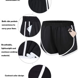 Fulbelle Yoga Shorts for Women,Teen Girls Casual Summer Jersey Athletic Hiking Running Workout Gym Inner Tights 2020 Fashion Above Knee Lounge Cycling Shorts Black Medium