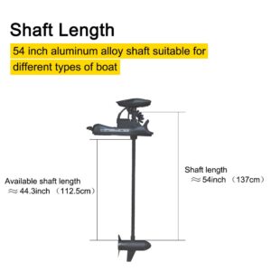 AQUOS Haswing Black Cayman 24V 80lbs 54inch Bow Mount Electric Trolling Motor Lightweight, Variable Speed, with Foot Control/Quick Release Bracket for Bass Fishing Boats Freshwater and Saltwater Use