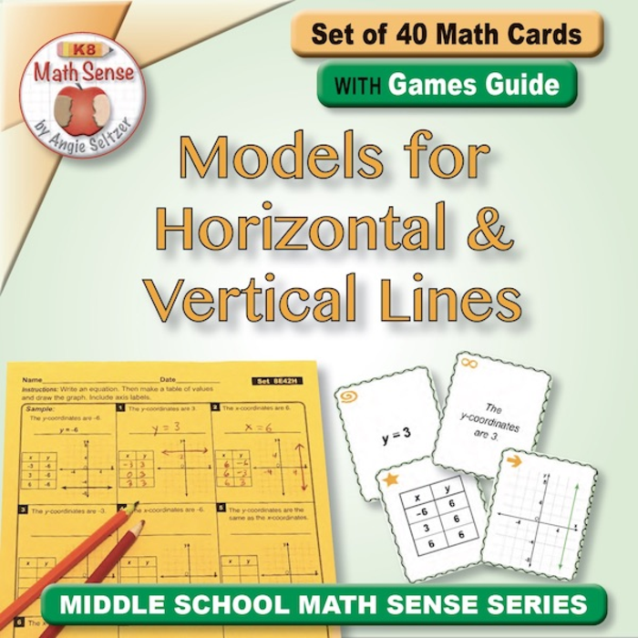 Models for Horizontal & Vertical Lines: 40 Math Cards with Games Guide 8E42-H