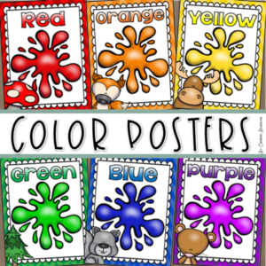 color posters woodland animals theme