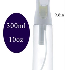 ZeroStage Hair Mister Spray Bottle Continuous Pressurized 360 Fine Mist Water Sprayers Clear 300ml 10oz