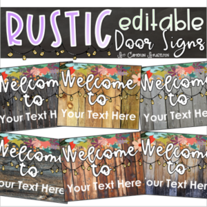 welcome classroom door signs rustic theme