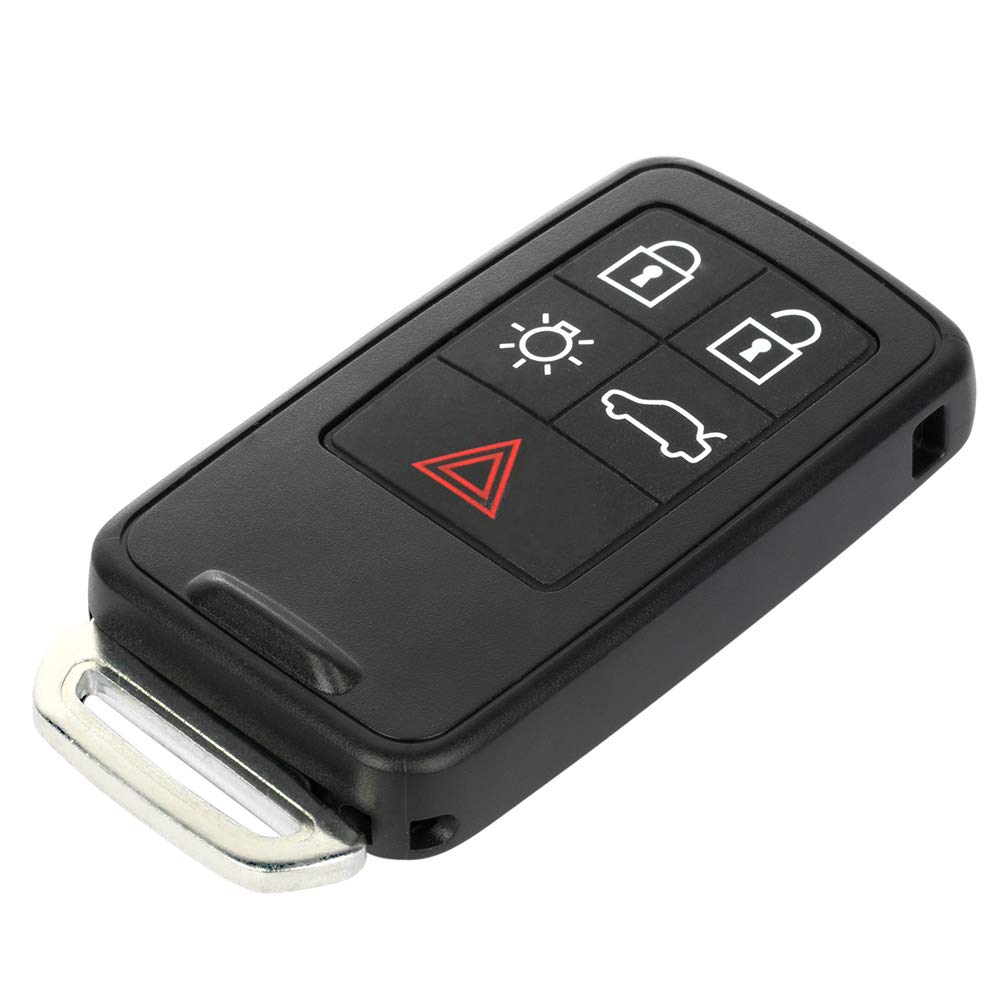 ZENITHIKE Keyless Entry for Smart Proximity Remote Key Fob Uncut Ignition Keyless 5 Buttons with Key Blade 2008 2009 2010 2011 2012 2013 2014 2015 2016 2017 for Volvo XC60 XC70 X 1 Ship from USA