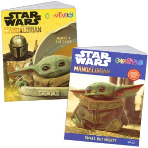 star war mandalorian & baby yoda coloring & activty book set - x2