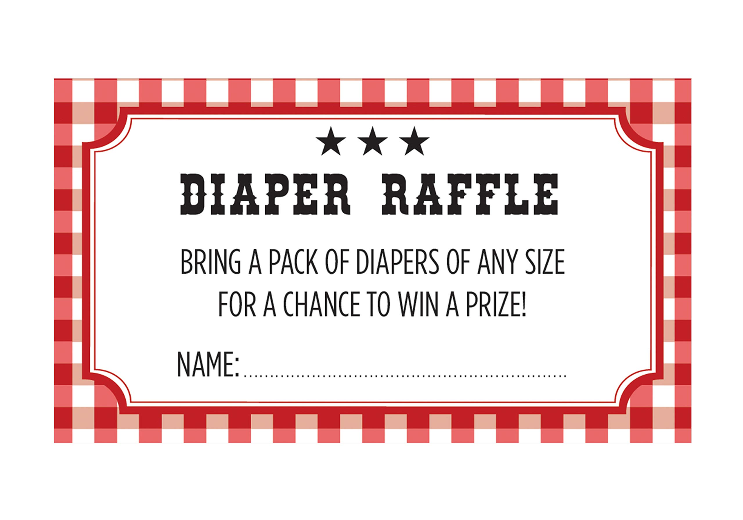 BBQ Baby-Q Diaper Raffle Baby Shower Cards - 24 count