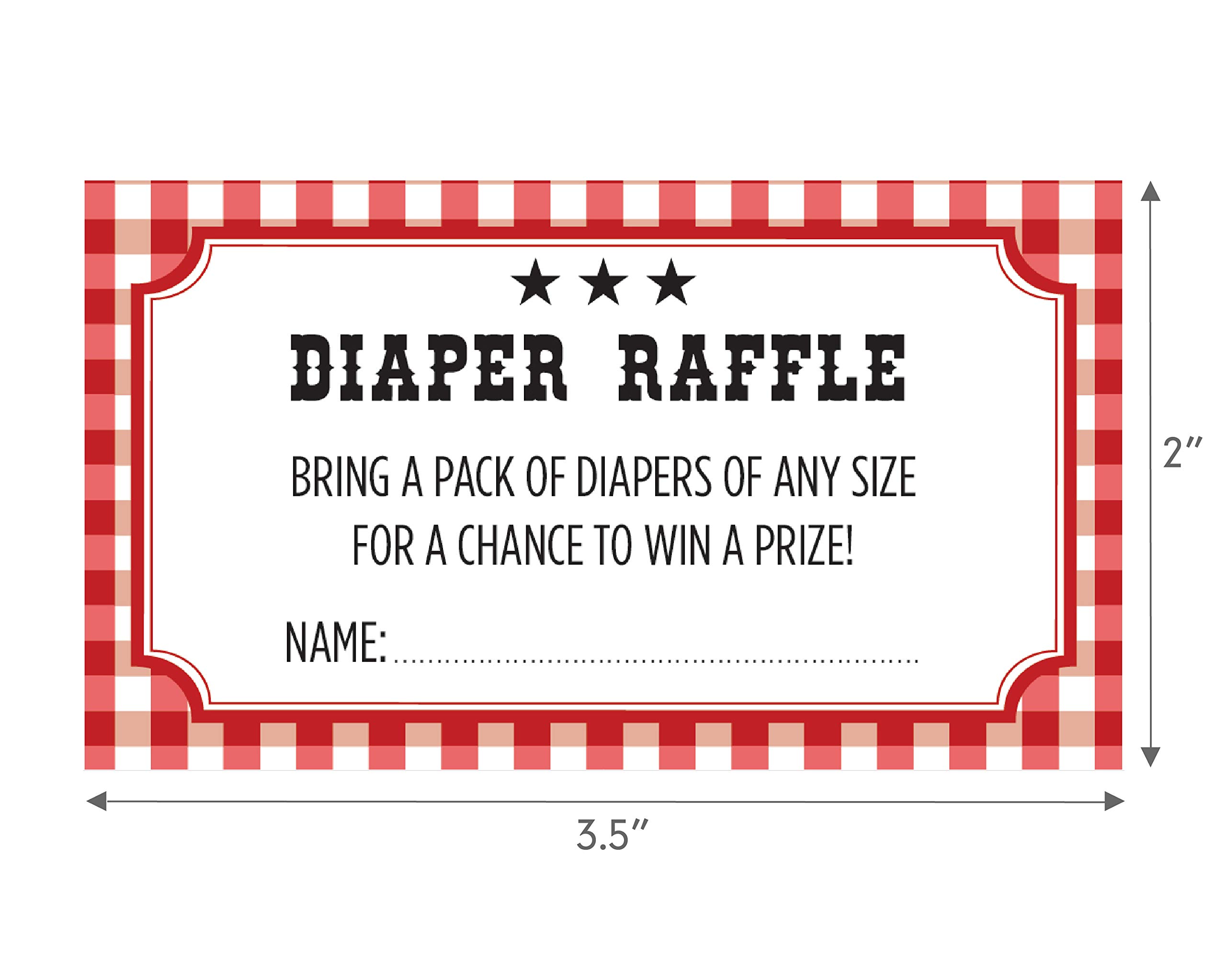 BBQ Baby-Q Diaper Raffle Baby Shower Cards - 24 count