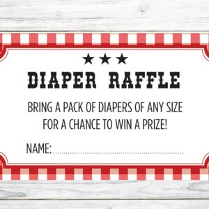 BBQ Baby-Q Diaper Raffle Baby Shower Cards - 24 count