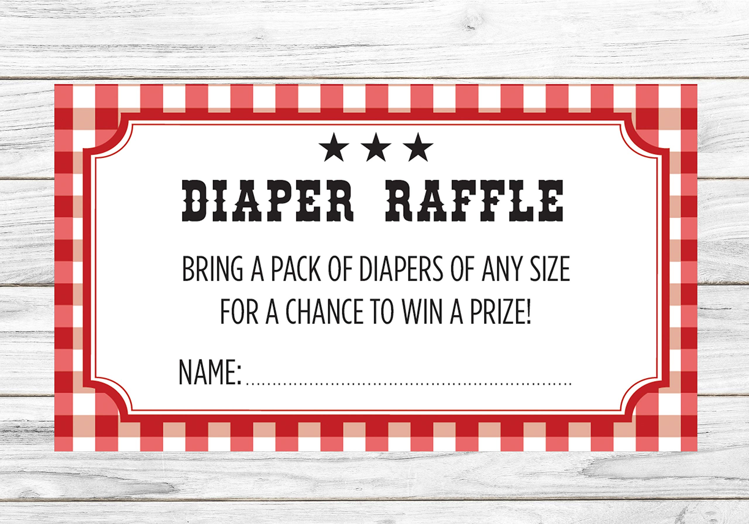 BBQ Baby-Q Diaper Raffle Baby Shower Cards - 24 count