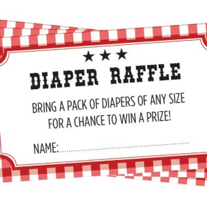 BBQ Baby-Q Diaper Raffle Baby Shower Cards - 24 count