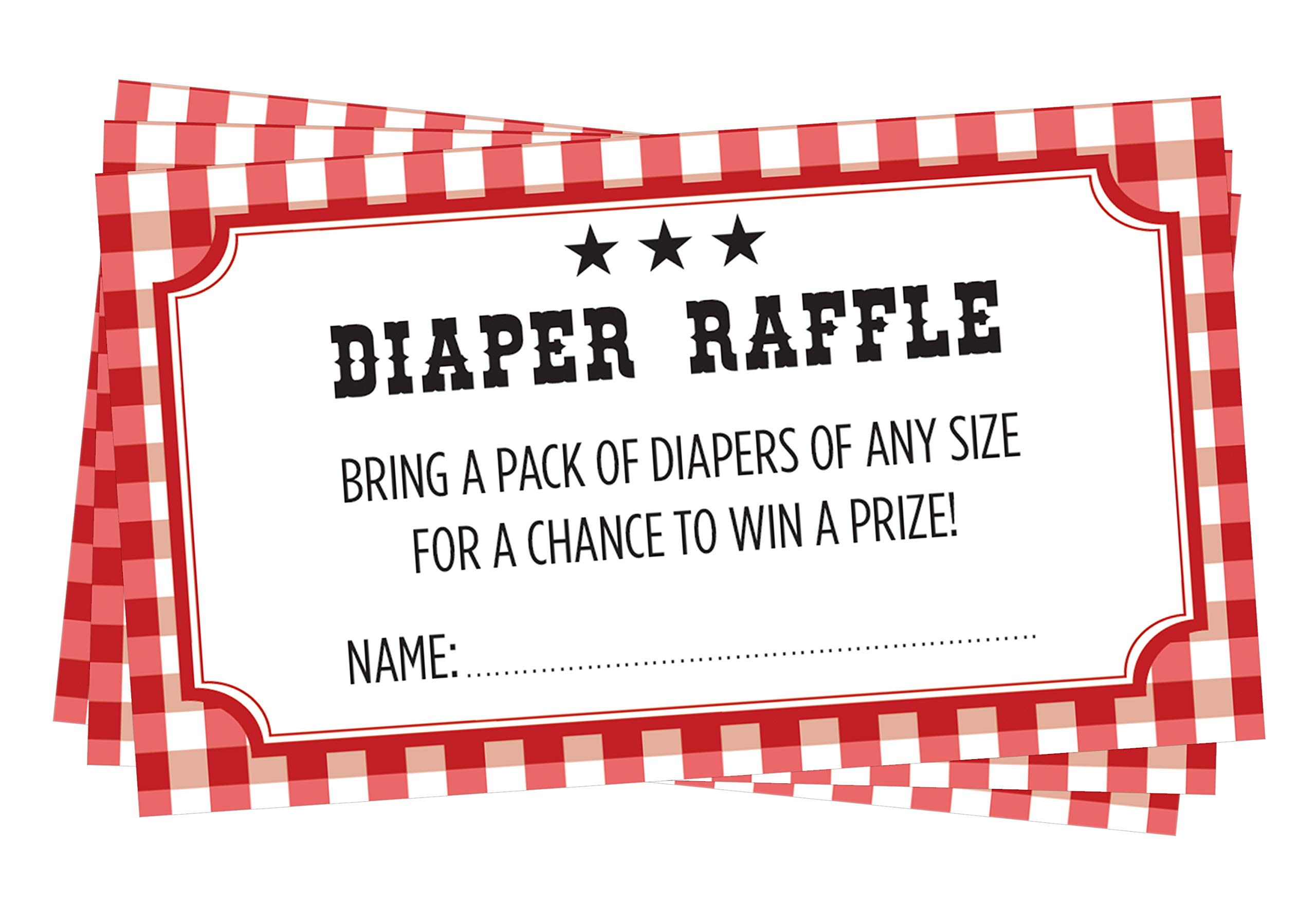 BBQ Baby-Q Diaper Raffle Baby Shower Cards - 24 count