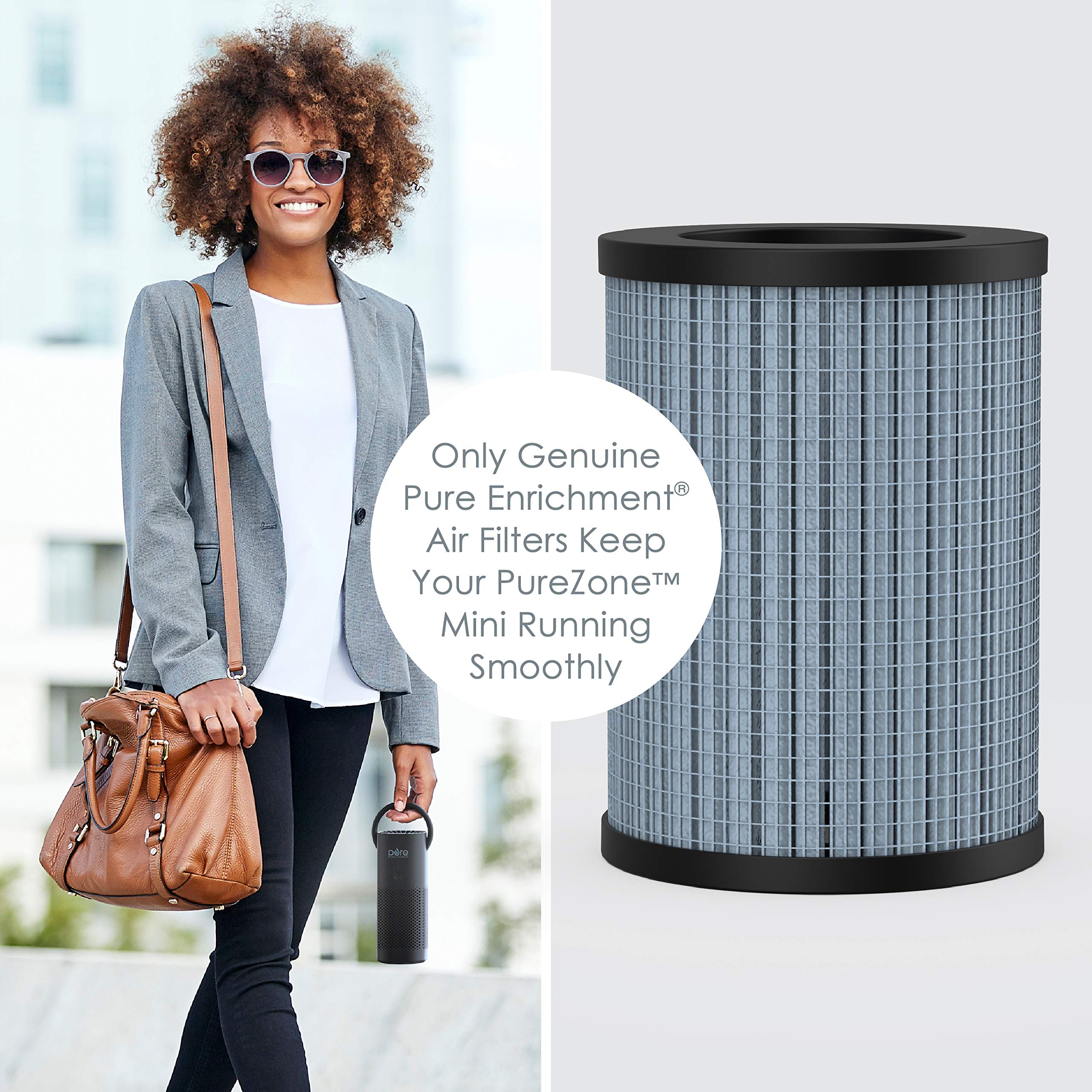 Pure Enrichment® Genuine 2-in-1 True HEPA Replacement Filter for the PureZone™ Mini Portable Air Purifier (PEPERSAP)