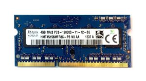 hynix 4gb ddr3 1600mhz pc3-12800 204-pin non-ecc unbuffered cl11 sodimm single rank laptop memory hmt451s6mfr8c-pb