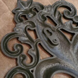 Lulu Decor, Cast Iron 14" Fleur De Lis Decoration Plaque (Antique Black)