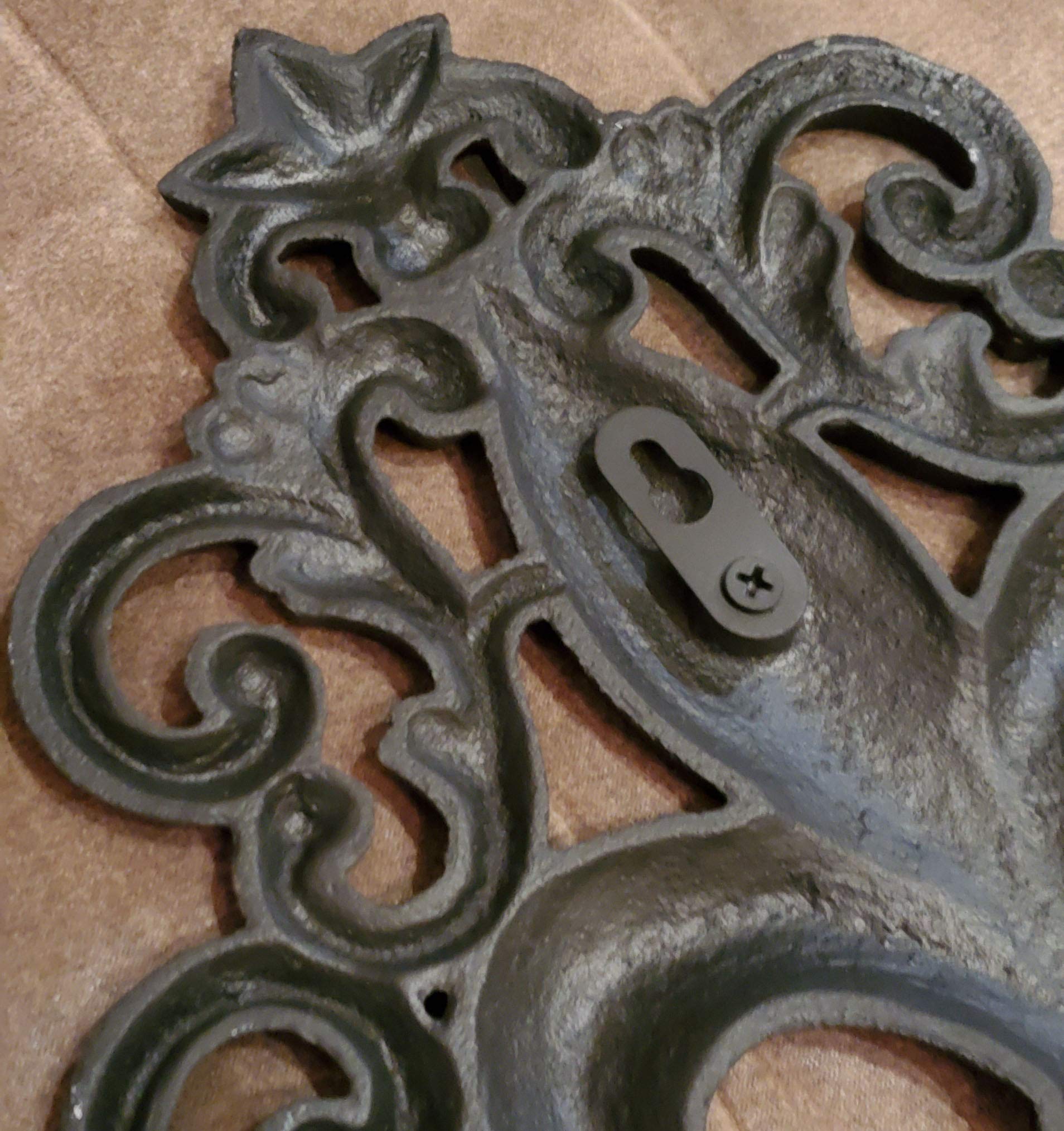 Lulu Decor, Cast Iron 14" Fleur De Lis Decoration Plaque (Antique Black)