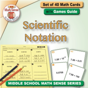 scientific notation: 40 math cards with games guide 8e15