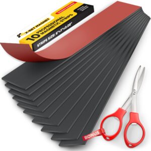 magnetic strips with adhesive backing - magnetic tape for crafts - tool and knife magnet strips for kitchen, garage and garden - adhesive magnetic tool holder strip for wall