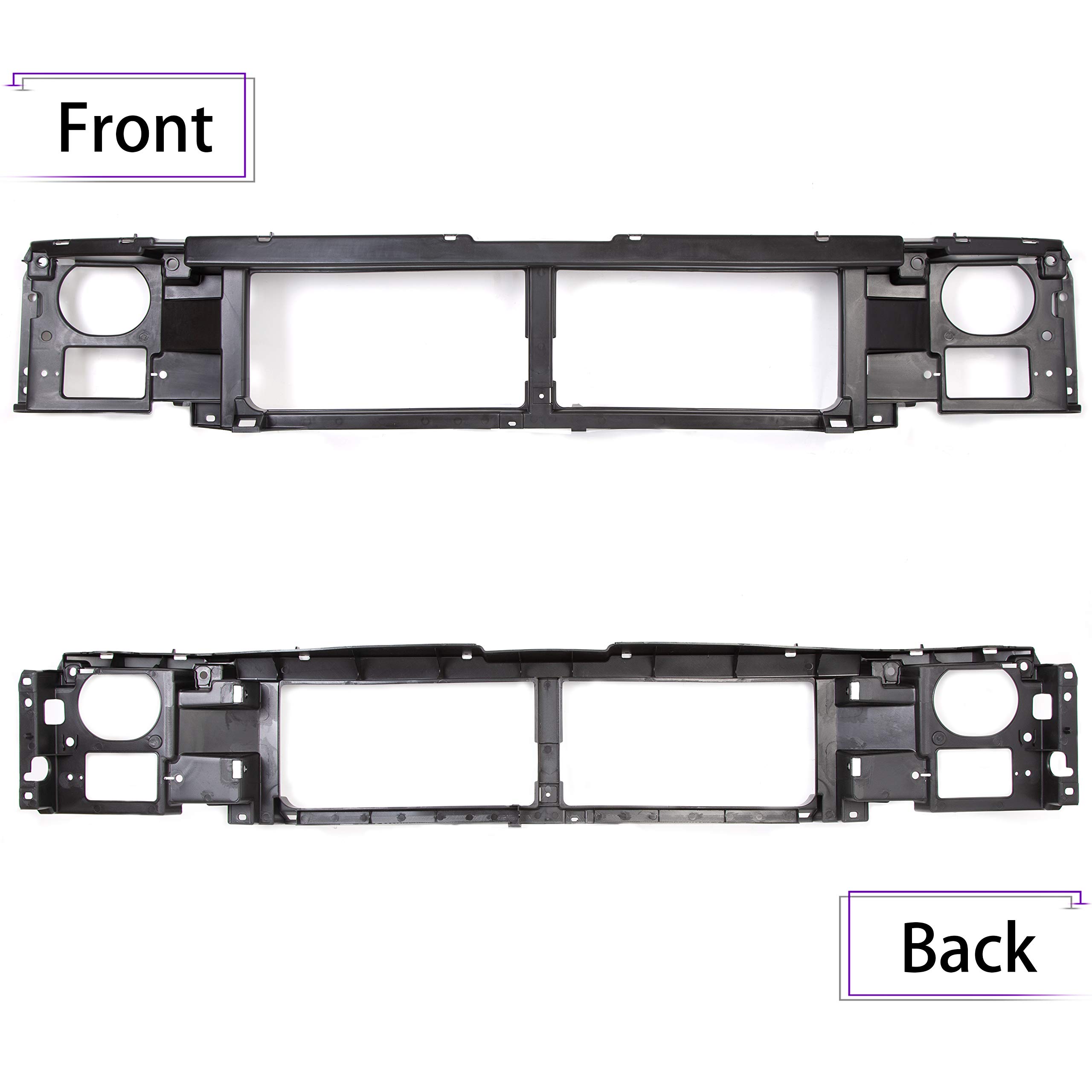 ECOTRIC Header Panel Grille Mount Panel Compatible with 1992-1997 Ford F-150 F-250 Bronco Replacement for FO1220113, F6TZ8A284AC