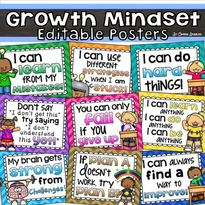 Growth Mindset Editable Poster Set