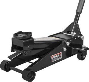 torin atz830023b hydraulic heavy duty steel service/floor jack with dual piston quick lift pump, 3 ton (6,000 lb) capacity, black